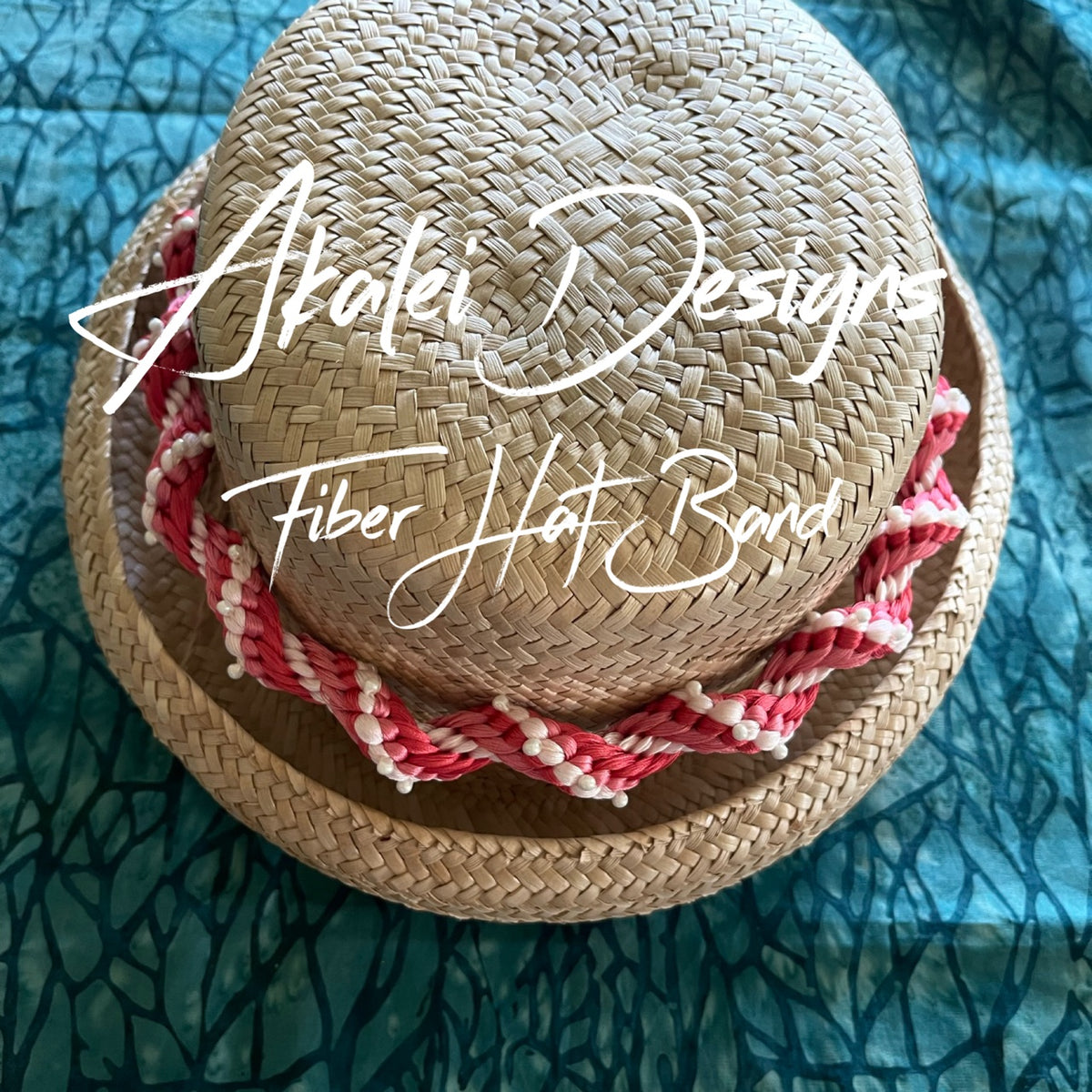 Pink Beaded Japanese Fiber Necklace and Hat Band - 21" – Akalei Designs